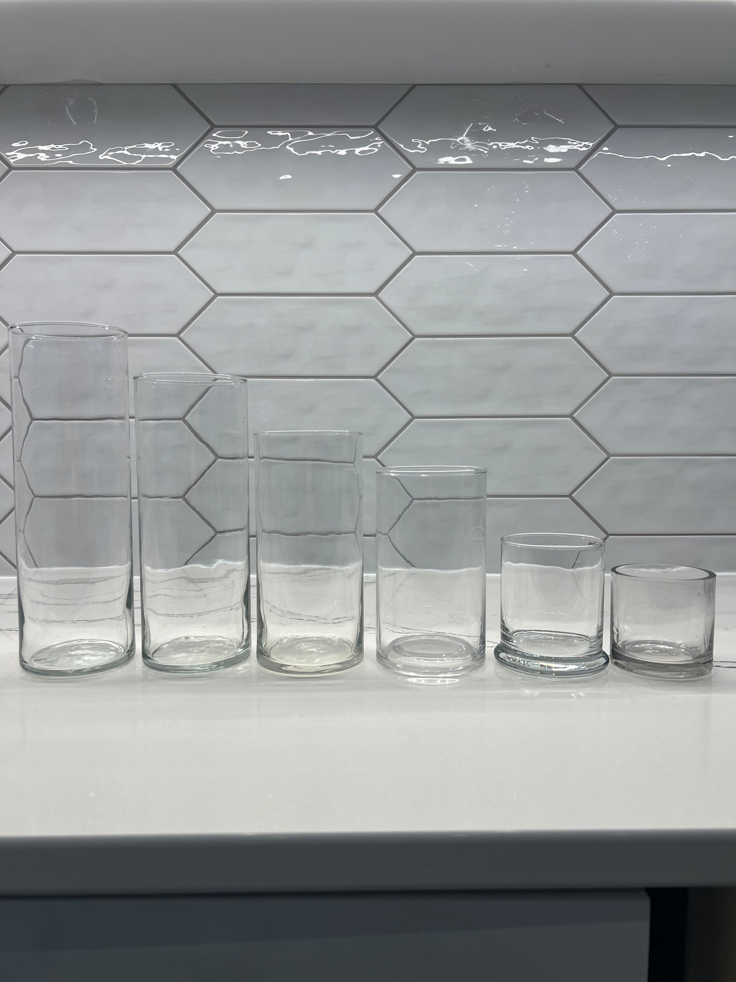 GLASS CYLINDERS - 3", 4", 6", 7.5",9", 10.5" – D & C Event Rentals and ...